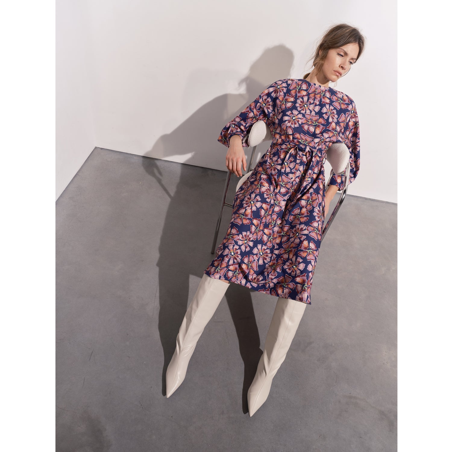 Loom London Women's Maeve Dress Navy & Pink