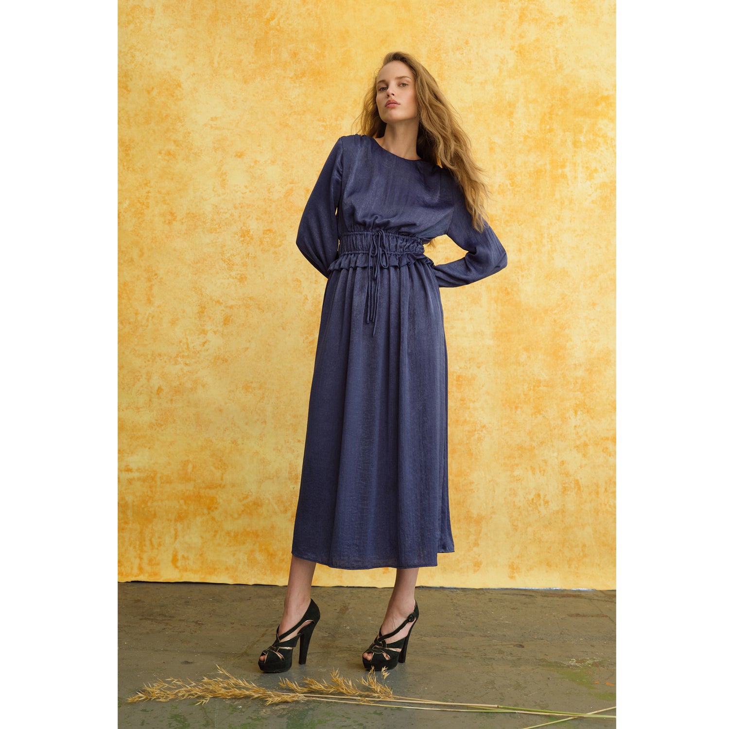 Loom London Women's Dahlia Midnight Blue Long Dress